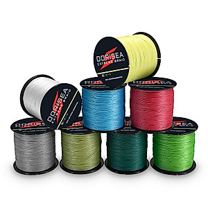 Dorisea Extreme Braid 100% Pe Moss Green Braided Fishing Line 109Yards-2187Yards 6-550Lb Test Fishing Wire Fishing String Incredible Superline Zero Stretch (100m/109Yards 6lb/0.10mm)