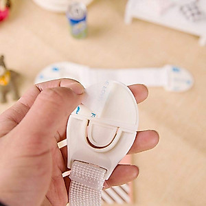 JZK 20 x Fridge Drawer Cupboard Cabinet Door Lengthened Safety Locks for Child/Baby/Dog/cat, with Adhesive