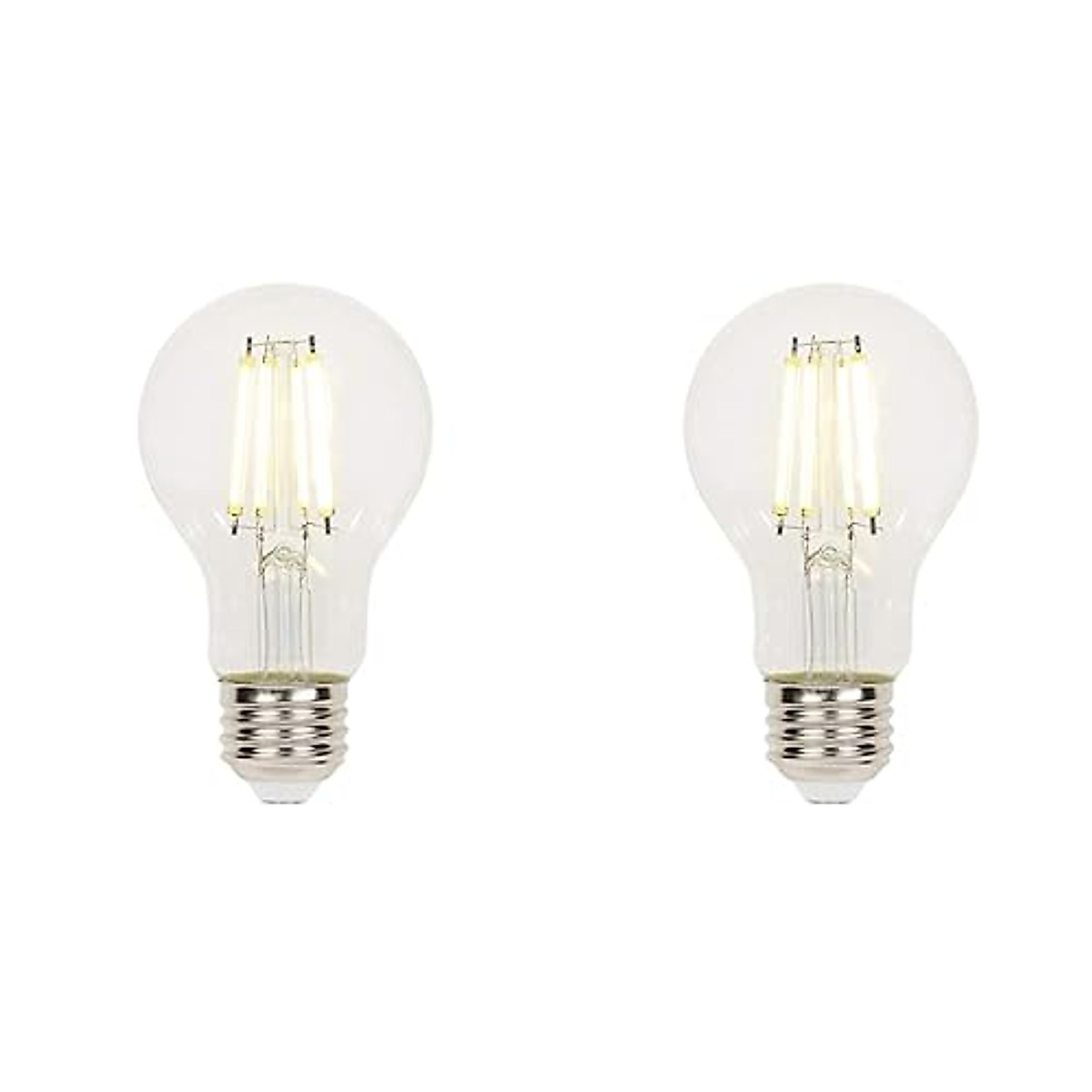 Westinghouse 5316500 6.5 Watt (60 Watt Equivalent) A19 Dimmable Clear Filament LED Light Bulb, Medium Base, Single (Pack of 2)