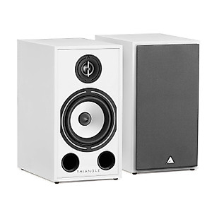 triangle - BOREA BR03 Hi-Fi Bookshelf Speakers - Power handling 100W - Output 90 dB/W/m - Versatile Music and Home Cinema - 206 x 380 x 314 mm - White (Pair)