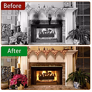 Nkiy Quen 32 Ft x 1.6 Inch Fireplace Insulation Strip-Fiberglass Fireplace Insert Insulation with Glue Points-Foil Back Fireplace Insulation Kit to Limit Air Leaks