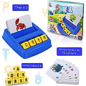 Learning Toys for 3 4 5 6 Year Old Boy Gifts,Educational Sight Words Flash Cards Kindergarten, Spelling Learning Games for Kids Ages 5-7,Matching Letter Math Memory Games
