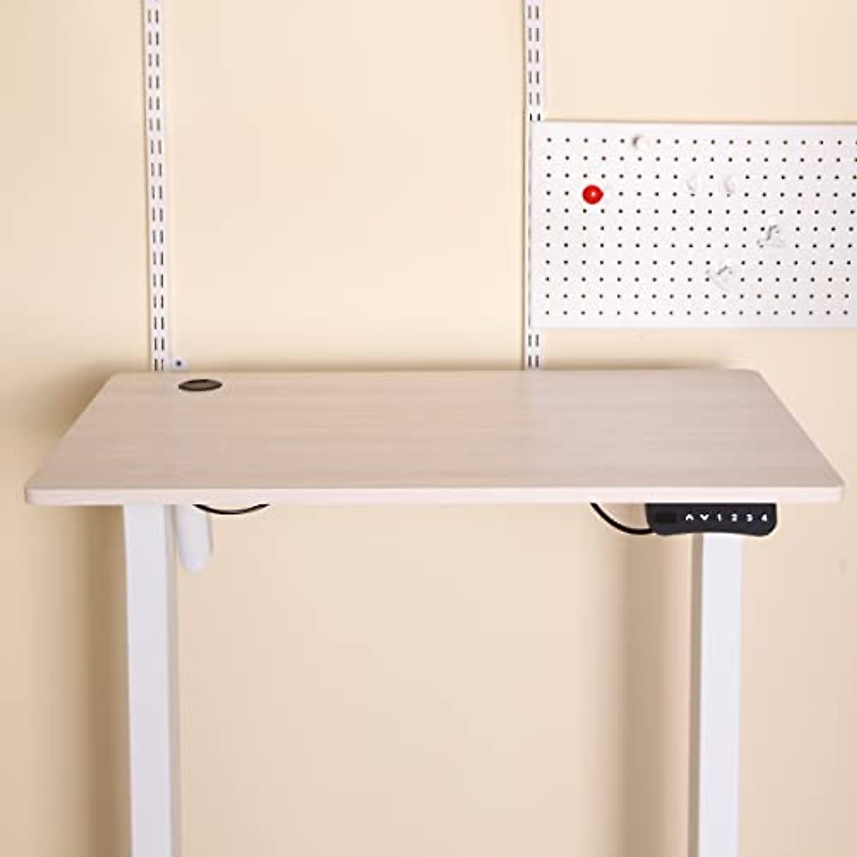 STORKING Electric Height Adjustable Standing Desk, Sit-Stand Home Office Desk with Memory Controller, Computer Workstations Computer Standing Desk with Splice Board (48 X 24, Oak)