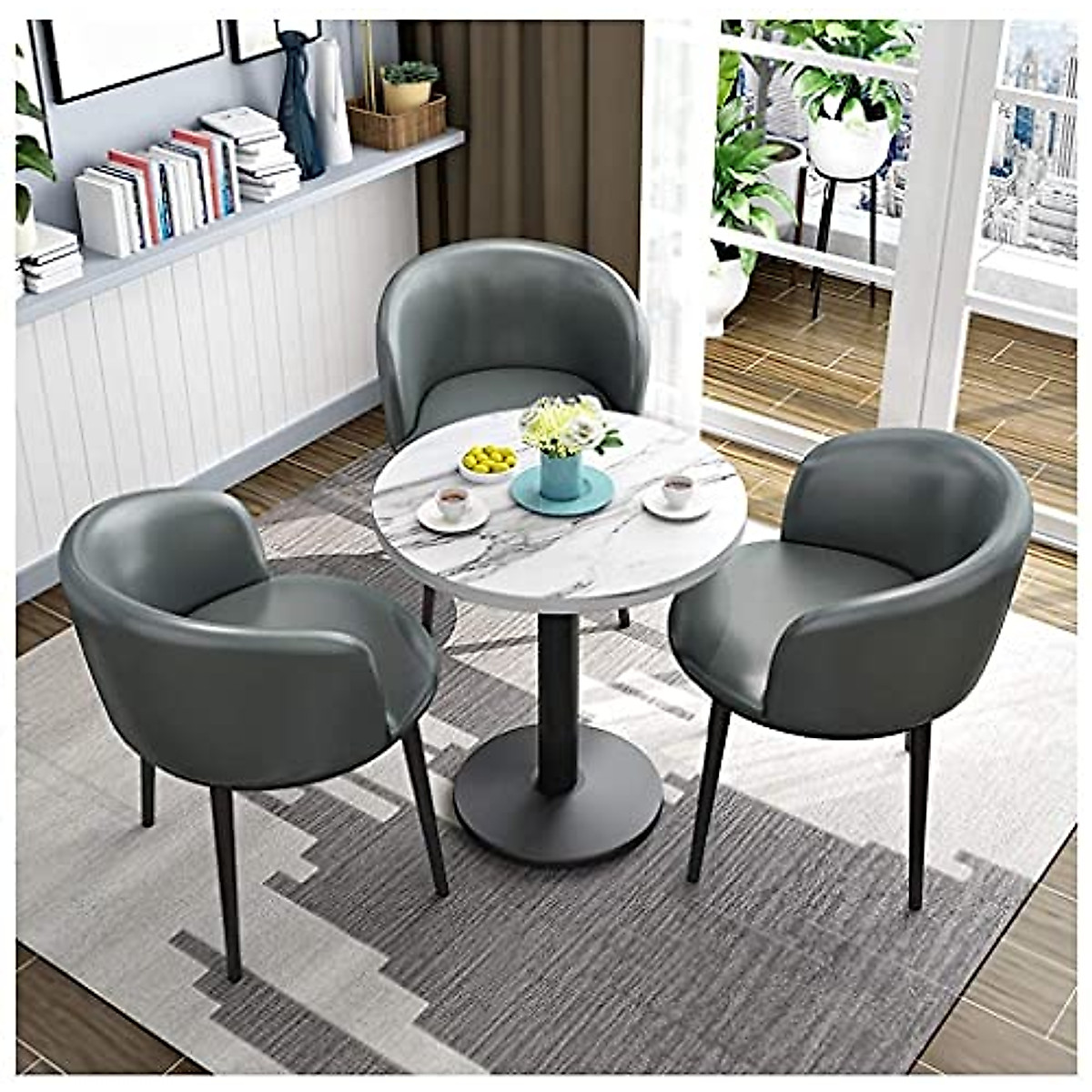 Office Conference Table, Office Business Hotel Reception Dining Table Set, Office Table and Chair Set Home Dining Room Living Room Balcony Sales Department Reception Area Negotiation Table (Color : Li