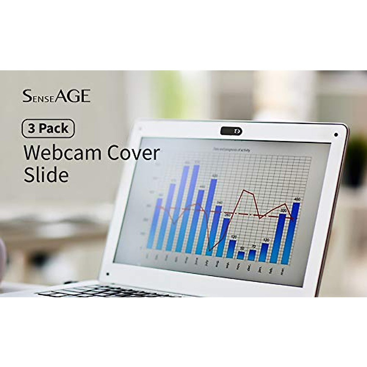 SenseAGE 3 Pack Webcam Cover Slide, 0.03 Inch Ultra-Thin Web Camera Cover for MacBook Pro, iMac, Laptop, PC, iPad, Tablet and More, Protect Your Own Privacy and Secure, Black