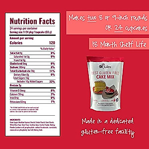 gfJules Certified Gluten Free Cake Baking Mix | Perfect for Cupcakes | No Grit, Non-GMO, Vegan, Kosher & Top 9 Allergen Free | Baking Alternative to Regular Cake Mixes | 29 Ounces