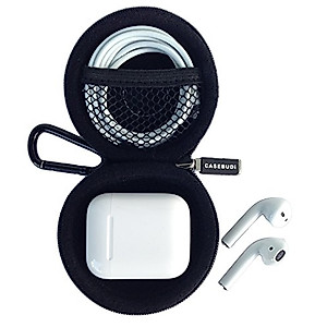 CASEBUDi Round Earbud and Phone Charger Storage Case with Carabiner | Pink Ballistic Nylon