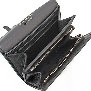 Kate spade new york Marti Small Flap Pebbled Leather Wallet Black