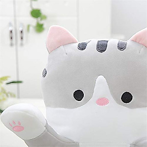 shangman Lovely Plush Cat Doll Cute Cartoon Soft Stuffed Kitten Long Throw Sleeping Pillow Toy Gift for Kids Girlfriend Multiple Size (Grey,70cm/27.5in)