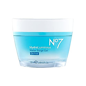 No7 Hydraluminous Water Surge Face Gel - Oil Free Moisturizer with Vitamin C + Vitamin E - Gel Face Moisturizer for Oily Skin with Pollution Shield Technology (50ml)