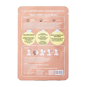 Snail Honey Jelly Face Sheet Mask 10,000 ppm Snail Mucin w/Honey 10 Hydrogel-Coated Tencel Sheets Dehydrated Dry Sensitive Skin Intense Hydration Nourishing Korean Skin Care Women Men, JIN JUNG SUNG