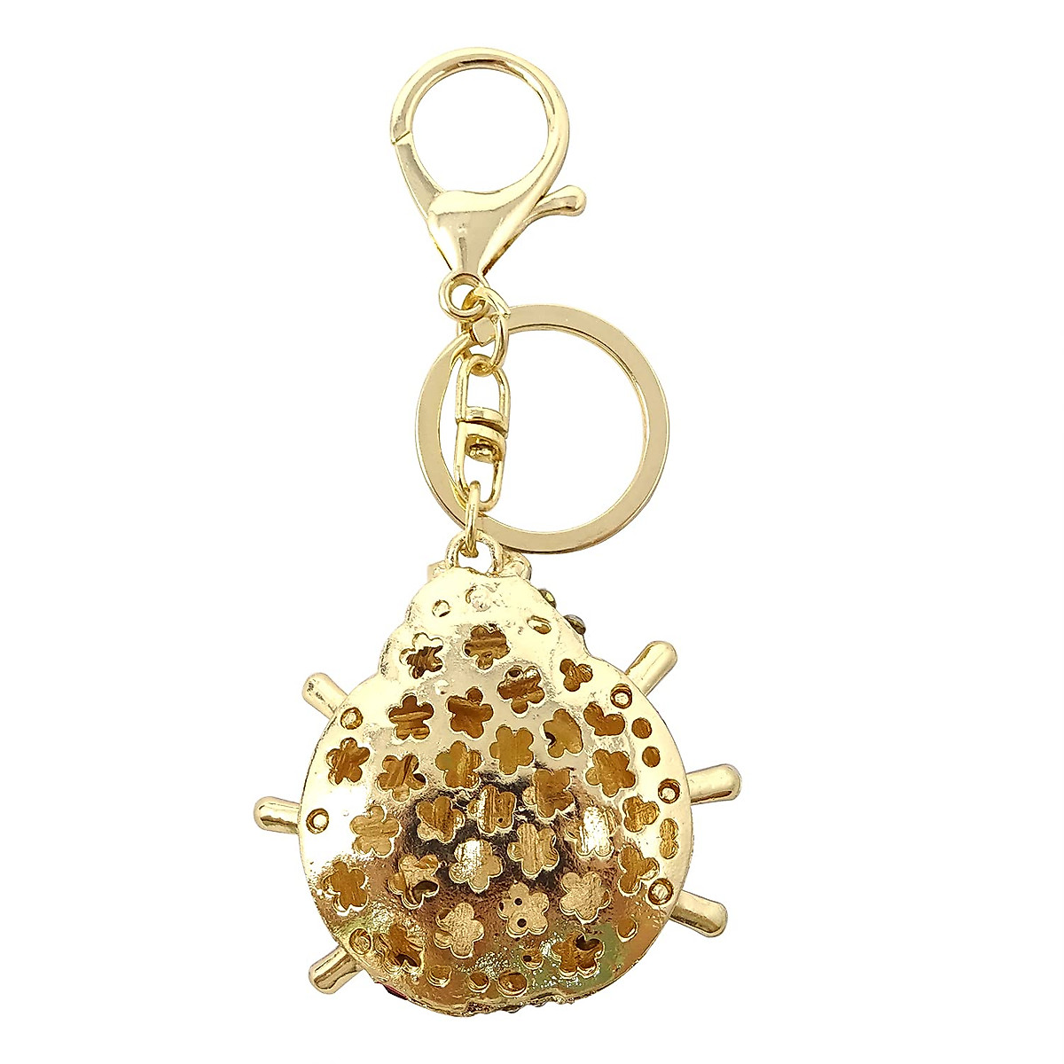 Honbay 1PCS Rhinestone Metal Ladybug Keychain Sparkling Crystal Ladybird Keyring Pendant Insects Key Chain Decoration in A Box for Bag Purse Wallet Handbags Backpack