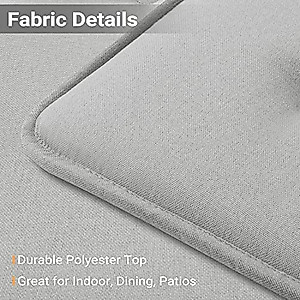 Cozyide U-Shaped Chair Cushions for Dining Chairs 6 Pack, Memory Foam Chair Pads with Tufted Design and Non-Slip Backing, 17" x 16", Light Grey