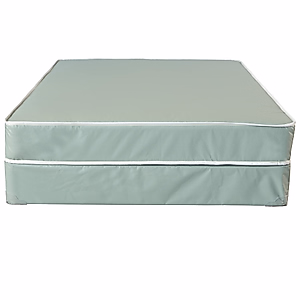 Greaton, 9-Inch Medium Firm Water-Resistance Vinyl Innerspring Mattress & 8” Wood Box Spring Set, Experience Superior Support and Comfort with Clean and Safe Sleep, Full XL, Green