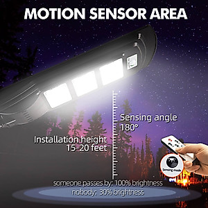 FUHONGRUI 200W Solar Street Light 6000LM Solar Flood Lights Outdoor Dusk to Dawn Flood Lights Outdoor with Motion Sensor and Remote Control 2 Pack