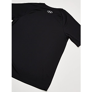 Under Armour Boys' Tech Hybrid Printed Fill Short-Sleeve T-Shirt, Black (005)/White, Small