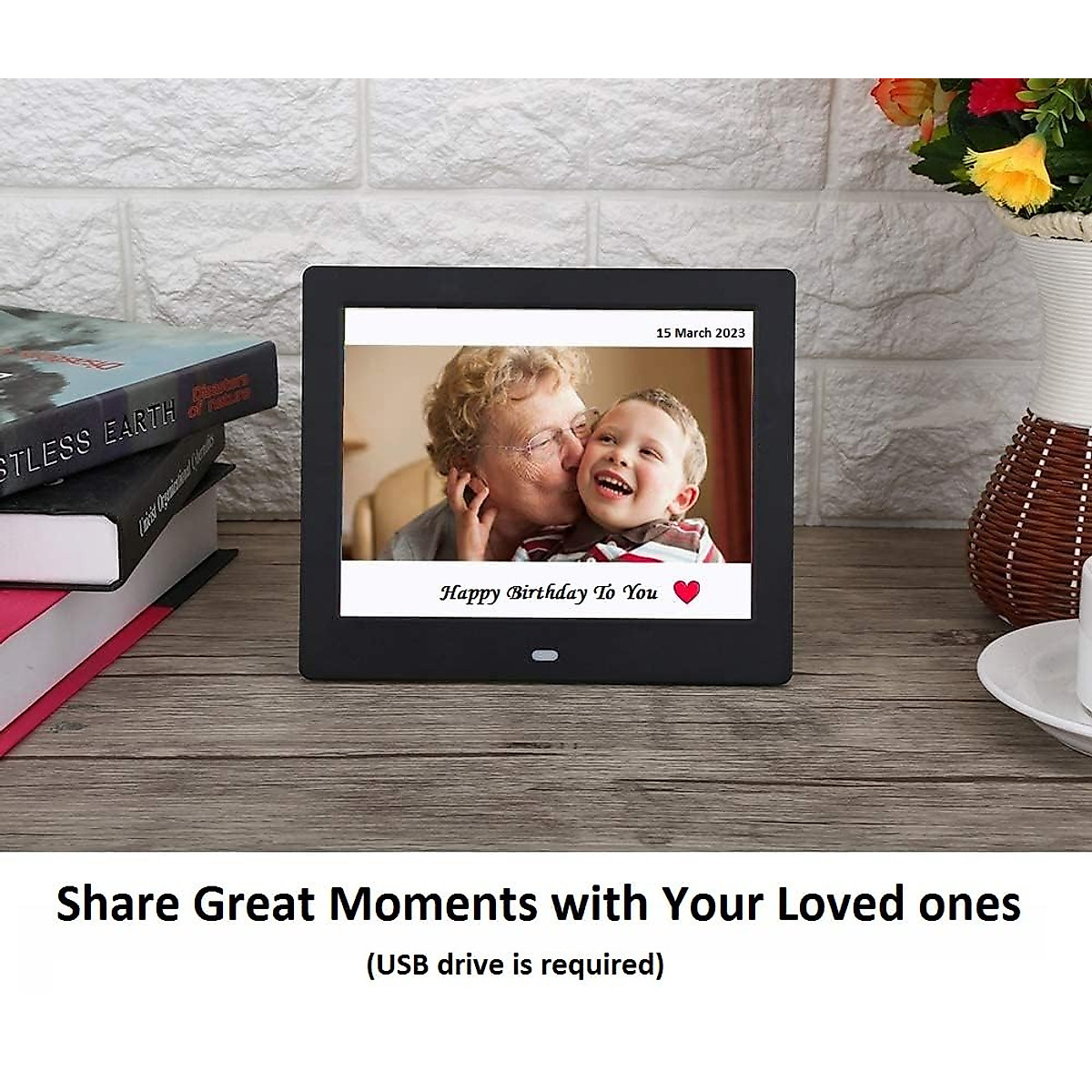 Véfaîî Digital Clock 2.0 with Date and Time for Elderly, 19 Alarms Custom Reminders, Dementia Clock for Seniors, Loud Alarms, Auto DST, Memory Function, Easy to Read (8" Large Black)