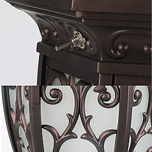 Lights Outdoor IP65 Waterproof Rainproof Victoria Solar LED Post Pillar Column Light European Antique Community Park Street Pole Light Villa Garden Landscape Lighting Fixture E27 Edison Stadium