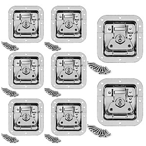 GBGS 8 Pack Road Case Spring Loaded Recessed Latch with Padlockable Feature, Medium Butterfly Twist Latch, 135 Degree Openable for Flight Case, PA DJ Rack/Road Case