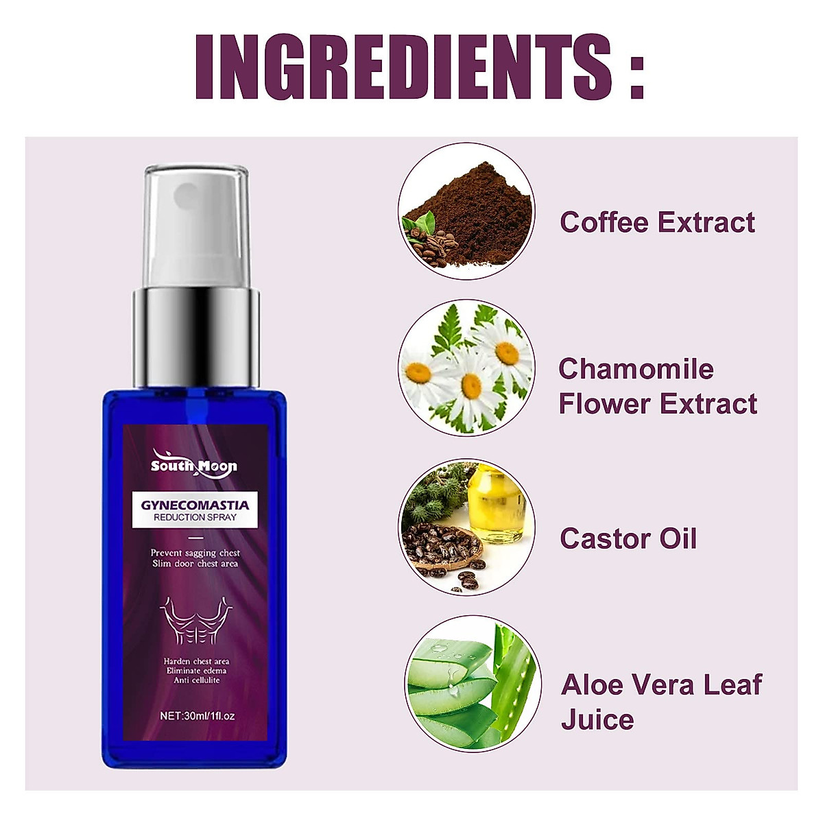 Gynecomastia Reduction Spray, Gynecomastia Chest Tightening Spray Reduction Cellulite Spray, Auchest Chest Cellulite Burner Spray, Prevent Sagging Chest Slim Down (30ml)