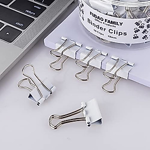 Small Binder Clips, 3/4 Inch ( 19mm ) Binder Clips, 50 Pack Mini Binder Clips (White)