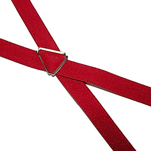 CTM® Women's Elastic Clip-End 1/2 Inch Skinny Urban Suspenders, Black