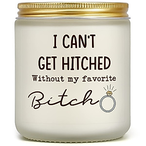 Bridesmaid Proposal Gifts, Maid of Honor Gift from Bride, Wedding Day Bridal Party Bachelorette Gifts for Bridesmaids Matron of Honor - Funny Lavender Scented Candle Gifts for Friend Sister Women