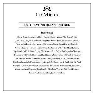 Le Mieux Exfoliating Cleansing Gel - Deep Pore Lactic & Salicylic Acid Face Wash with Hyaluronic Acid & Aloe, Ideal for Oily or Blemish-Prone Skin, No Parabens or Sulfates (6 oz / 180 ml)
