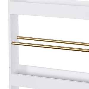 Deco 79 Glam Wood Rectangle Wall Shelf, 16" x 4" x 36", White