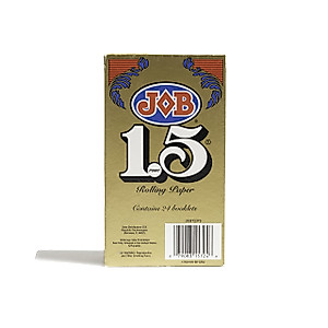 JOB Gold 1-1/2 Size Rolling Papers Set, 24 Booklets (24 Rolling Papers per Booklet) 100% Natural Wood Fibers, Natural Acacia Gum, Unbleached - Ultra-Thin and Slow-Burning