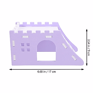 POPETPOP Guinea Pig Hamster Ladder House Plastic Rabbit Hideout Bunny Houses Small Chicken Castle Pet Rats Habitat Hedgehogs Chinchilla Climbing Play Hut for Indoor Pet Cage Violet