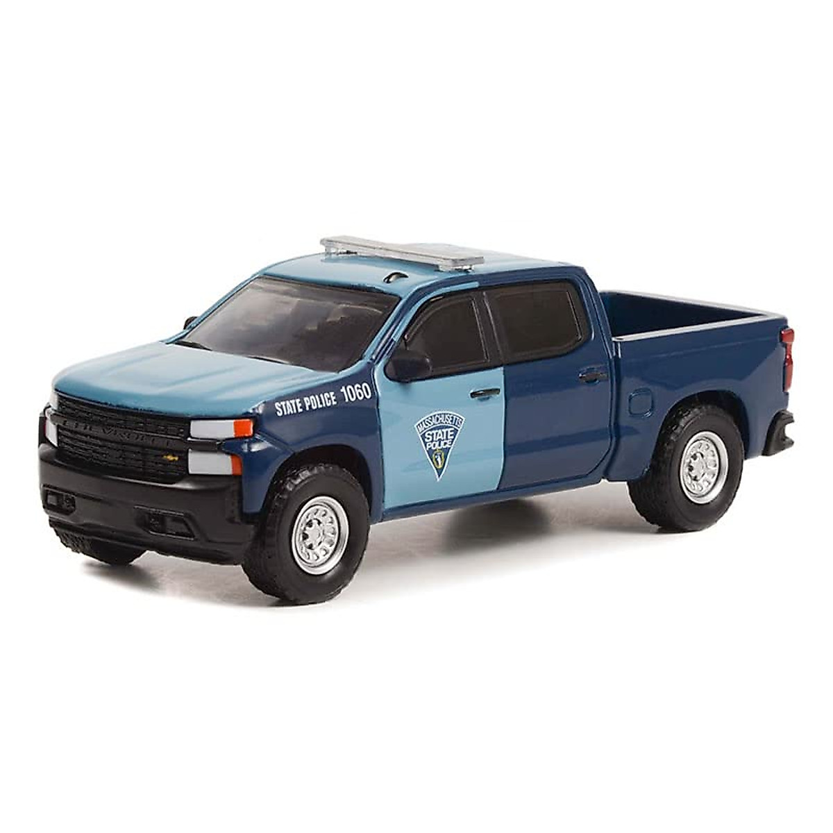 Greenlight 43000-E Hot Pursuit Series 42-2021 Chevy Silverado - Massachusetts State Police 1:64 Scale Diecast