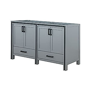 Lexora Ziva 60 in W x 22 in D Dark Grey Double Bath Vanity