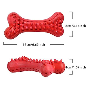 German Shepherd Dog Chew Toys for Aggressive Chewers,Indestructible Beef Flavored Tough Durable Dog Bone Toy Natural Rubber Teeth Cleaning Chews for Large/Medium Dogs