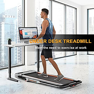LSRZSPORT Under Desk Treadmill, 2 in 1 Folding Treadmills for Home Portable Compact 2.5HP Walking Pad Treadmill Under Desk Running Machine with Remote Control Speaker,Easy to Fold