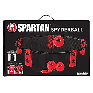 Franklin Sports Spartan Spyderball Game Set - Includes 3 Balls, Carrying Case and Rules - Played Outdoors, Indoors, Yard, Lawn, Beach - Durable Tight Net