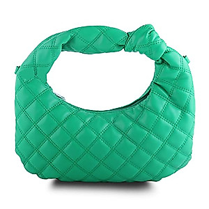 ELDA Knotted Handbag for Women Dumpling Bag Quilted Clutch Handbag Cloud Purse Fashion Ruched Bag Handmade Leather Hobo Bag