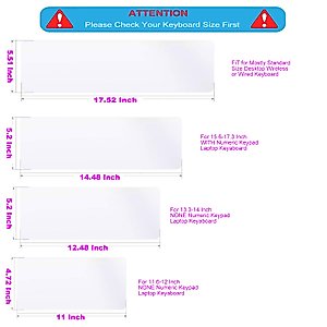 10.5" x 4.32" Universal Keyboard Cover Skin Design for 10"-11.6" Laptop Notebook (Without Numeric Keypad Keyboard), Ultra Thin Silicone Waterproof Keyboard Cover Protector -Clear