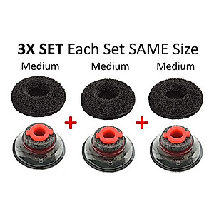 3X Ultra Comfort Eartips Ear Buds Replacement Earphone Ear Tips Kits Earpads Foam Set Cushion for Plantronics Voyager 5200 5220 5210 Series Bluetooth Headset Headphone (Medium M)