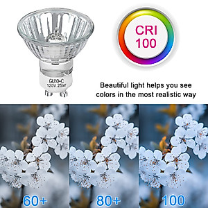 Lacnooe GU10 Halogen Bulb 25 Watt NP5 Replacement Bulb for Candle Warmer, Scent Wax Burner, Fragrance Melt, GU10+C 120V 25W Warming Bulb, MR16 JDR Dimmable, Warm White 2700K (6 Pack)