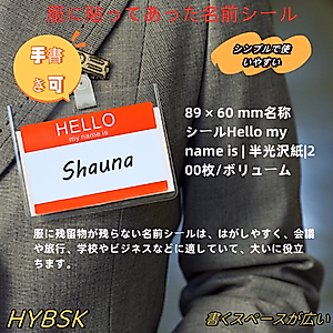 Hybsk Hello My Name is Red Name Tag Identification Stickers 3-1/2” x 2-3/8” Total 200 Labels Per Roll (Red)
