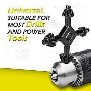 COLIBROX 4-Way Drill Press Chuck Key Universal Combination Hand 1/2" 9/16" 5/8" 11/16"