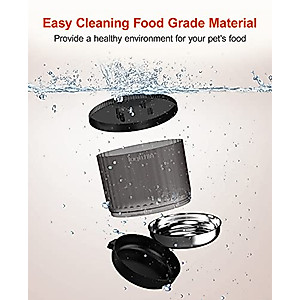 Automatic Cat Feeders with Timer, Cat Feeder Automatic Dog Food Dispenser for Pet Dry Food-Smart Pet Feeder Automatic Large Dog Feeder for Cats and Dogs with Stainless Steel Bowl, 1-6 Meals Per Day