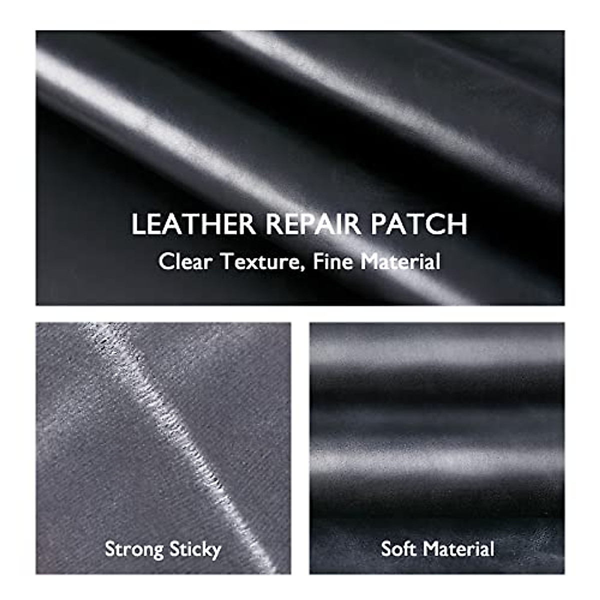 STMGOO Leather Repair Patch, Self-Adhesive Leather Repair Tape Kit for Couches Furniture Drivers Seat Sofas Car Seats Black 4x79inch
