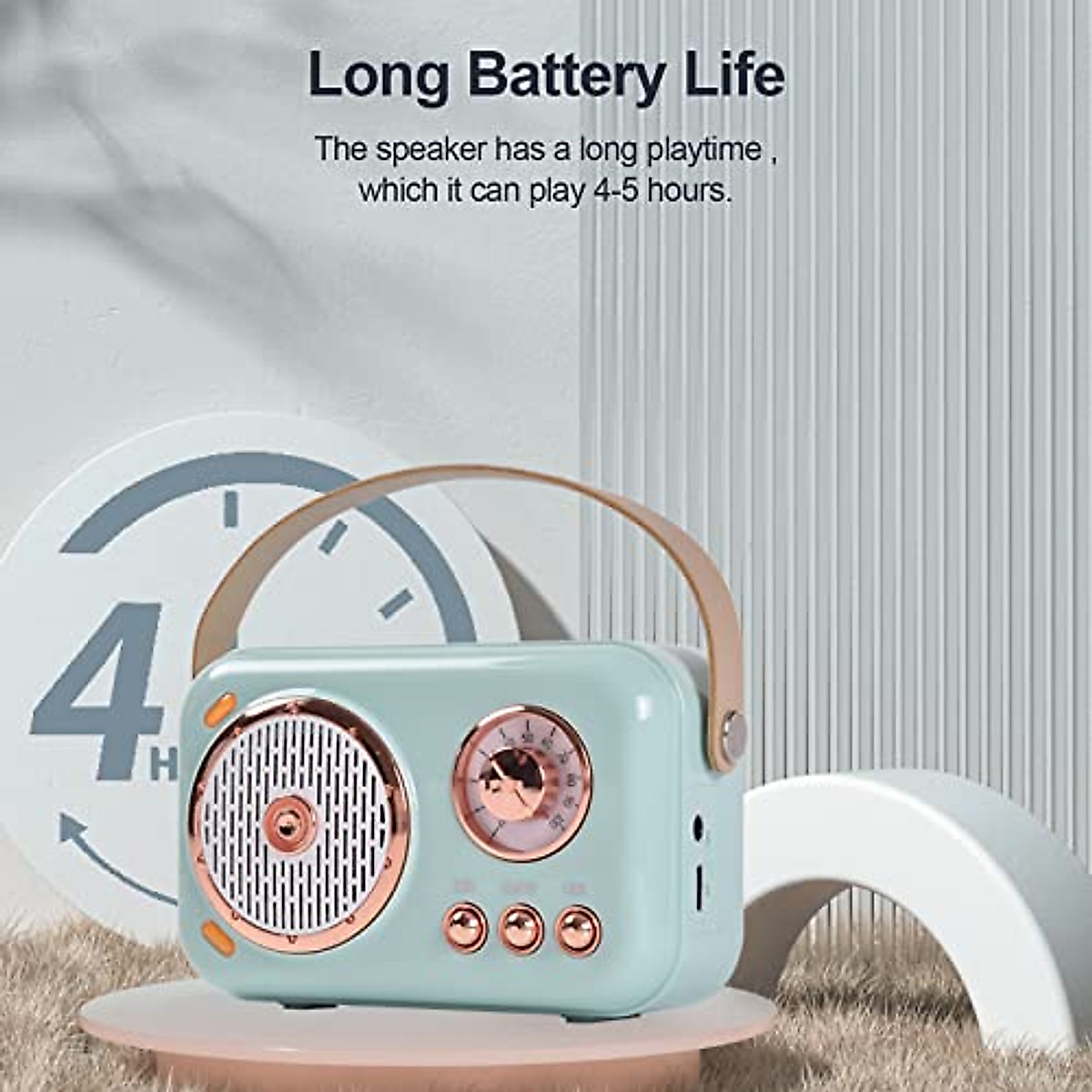 Portable Bluetooth Speaker with Microphone Set,Retro bluetooth speaker with Home Karaoke Machine,Portable Handheld Karaoke Mics Speaker Machine for Kids and Adults Home Party Birthday (Blue)