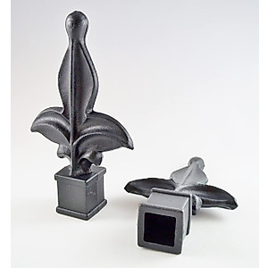 Retrospec Creations 50 Each for 3/4” Plastic Finial Tops for Iron Picket Fence Tops Fleur De Lis – #1-60-34
