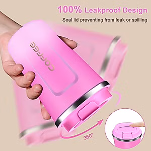 JTRYEMU Travel coffee mug 12 oz Insulated Coffee cup with lid reusable Leak proof Coffee Tumbler Stainless Steel Vacuum Gradient Colorful Thermos cup Thermal Keeps Cold and Hot for Coffee/Tea