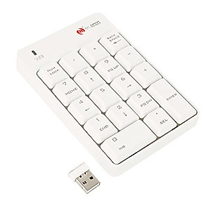 M MC Saite Wireless Numeric Keypad - with Nano Receiver,2.4G 18 Keys Numpad for Laptop Desktop PC Windows (White)