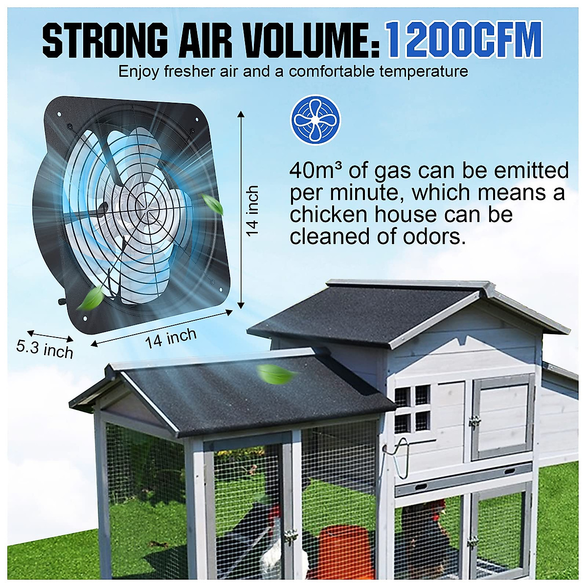 ECO-WORTHY Solar Attic Ventilation Fan KIT, Large Airflow Fan 2000CFM for Greenhouse, Powered by 100W Solar Panel, Stable flow form 25W Motor - DELIVERY IN 2 PARCELS