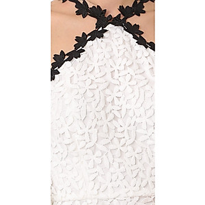 Jill Jill Stuart Women's Long Lace Gown, Off White/Black, 4